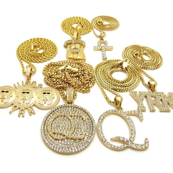 Accessories | Iced Migos Qc Yrn Jesus Ankh 6 Chain Necklace Set | Poshmark